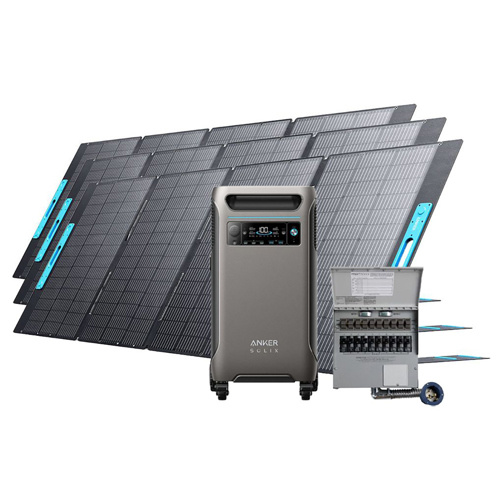 Anker SOLIX F3800 6000W Power Station with Transfer Switch & 3x 400W ...