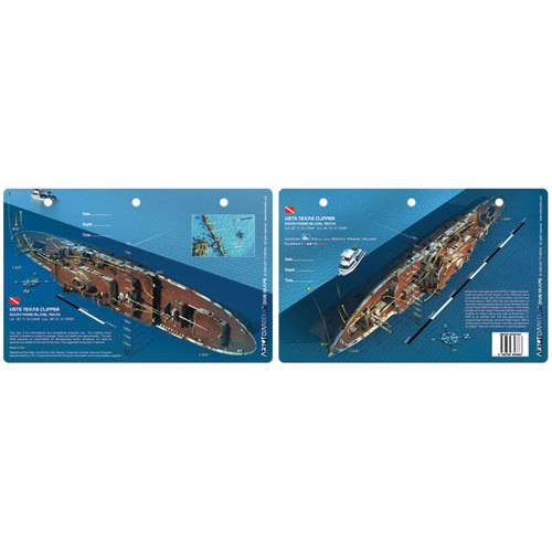 3D Texas Clipper -San Padre Island Waterproof Dive Site Card LB1179