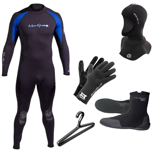 NeoSport 5mm Xspan Men's Full Wetsuit Package