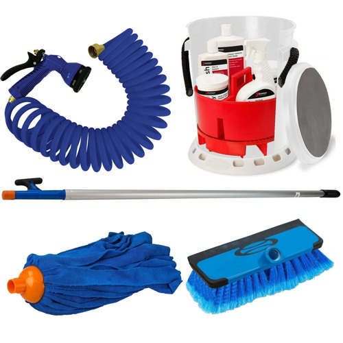 Shurhold 5 Gallon Bucket Bundle w/Sea-Dog Boat Hook, Brush/Squeegee ...