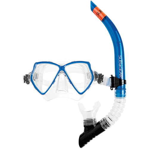 Sub Gear Super VU Mask Snorkel Set, Blue - Scuba