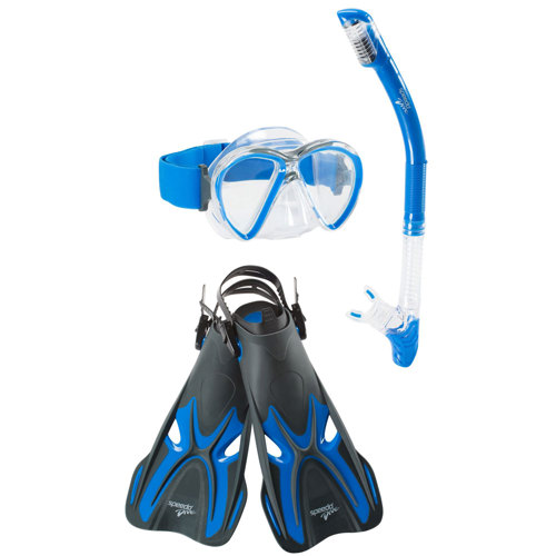 Speedo New Hyperfluid Mask/Snorkel/Fin Set - Scuba
