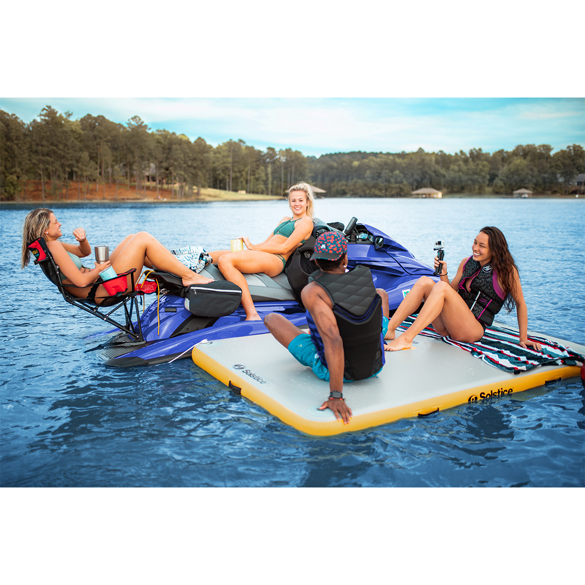 Solstice Inflatable Floating Dock - 10x10ft for sale online | eBay