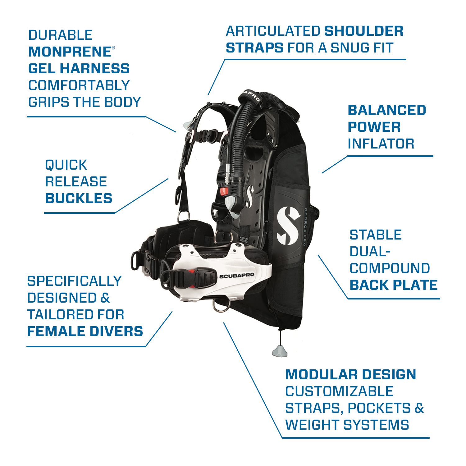 Scubapro Hydros Pro Womens BCD w/Balanced Inflator - Scuba